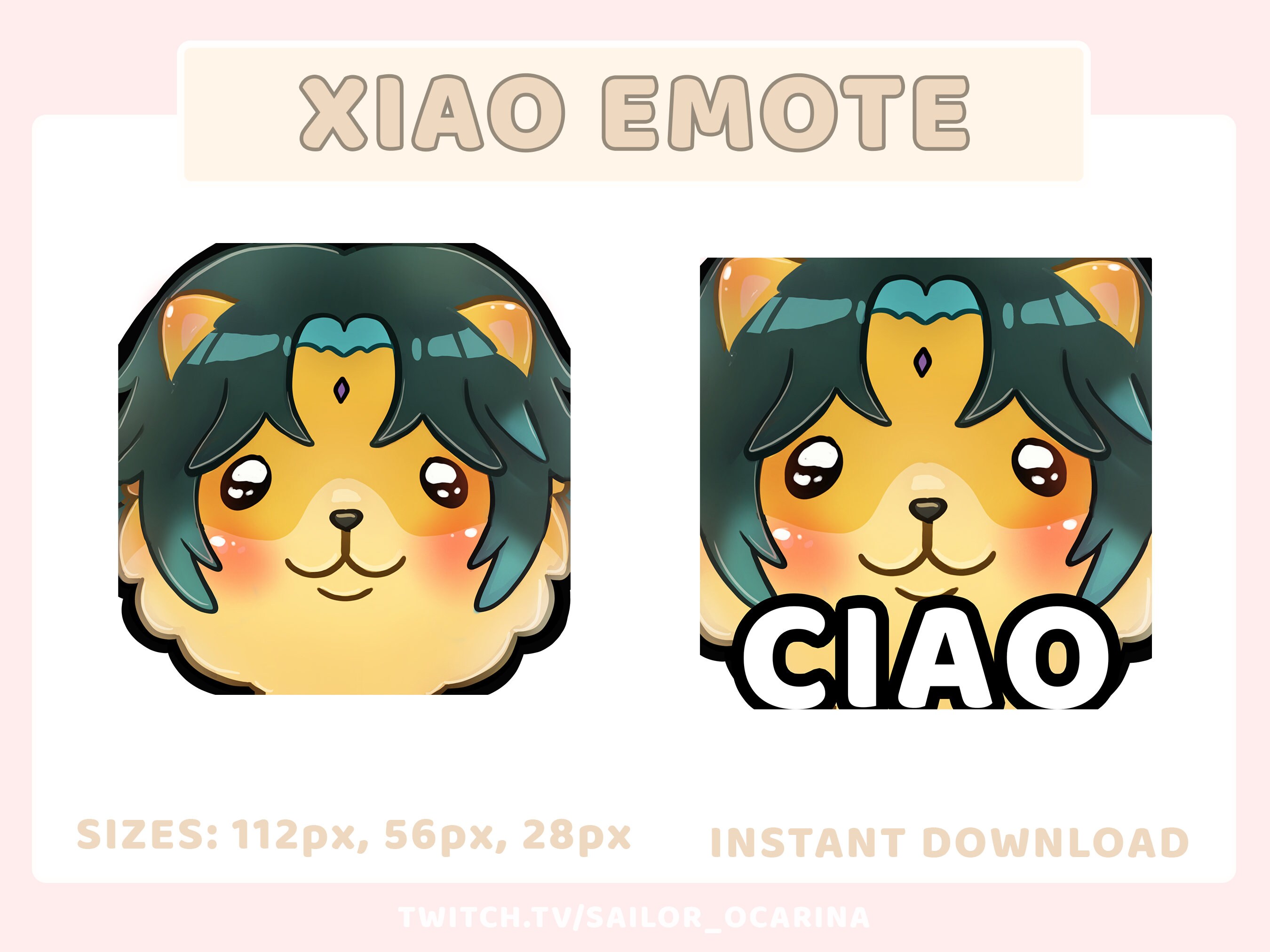 Xiao Chow dog Ciao Emote 2 Emotes Twitch, Discord, Clip Art Genshin ...