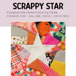 Scrappy Star Paper Piecing Pattern, Multi Sizes, PDF - Etsy