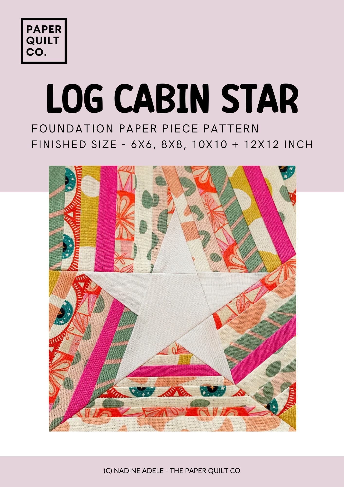 Log Cabin Star Paper Piecing Pattern, Multi Sizes, PDF, FPP Pattern - Etsy