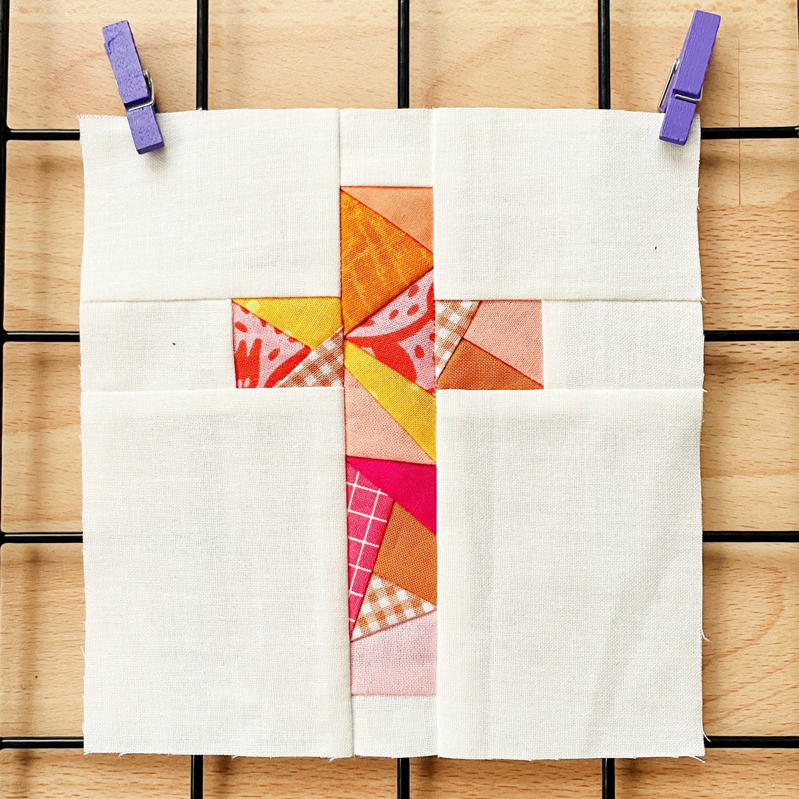 Stained Glass Cross Foundation Paper Piecing Pattern, Modern FPP ...