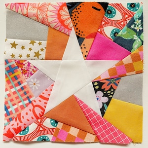 Scrappy Star Paper Piecing Pattern, Multi Sizes, PDF - Etsy