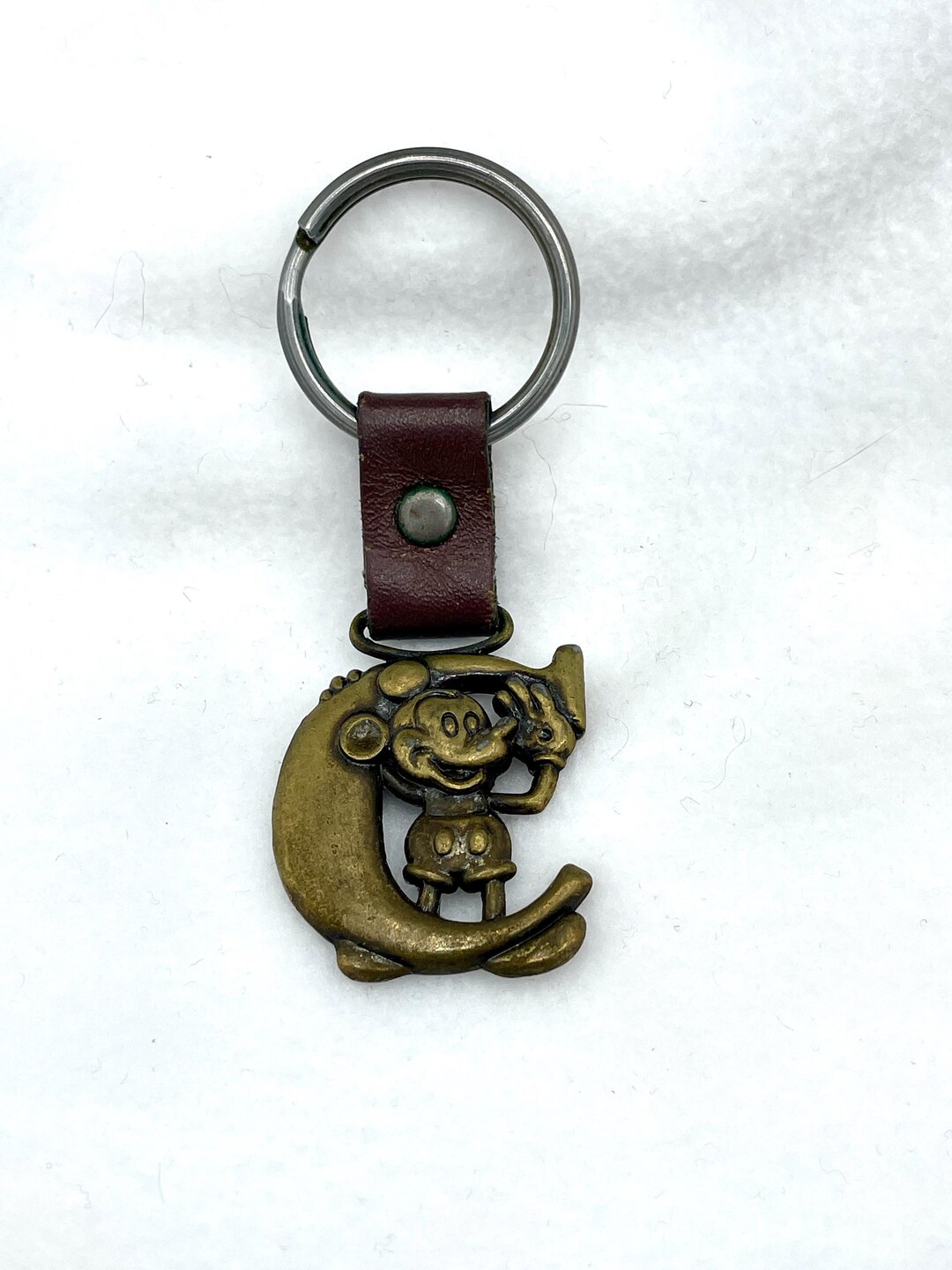 Vintage Disney Key Chain - Letter C and Mickey Mouse - Etsy