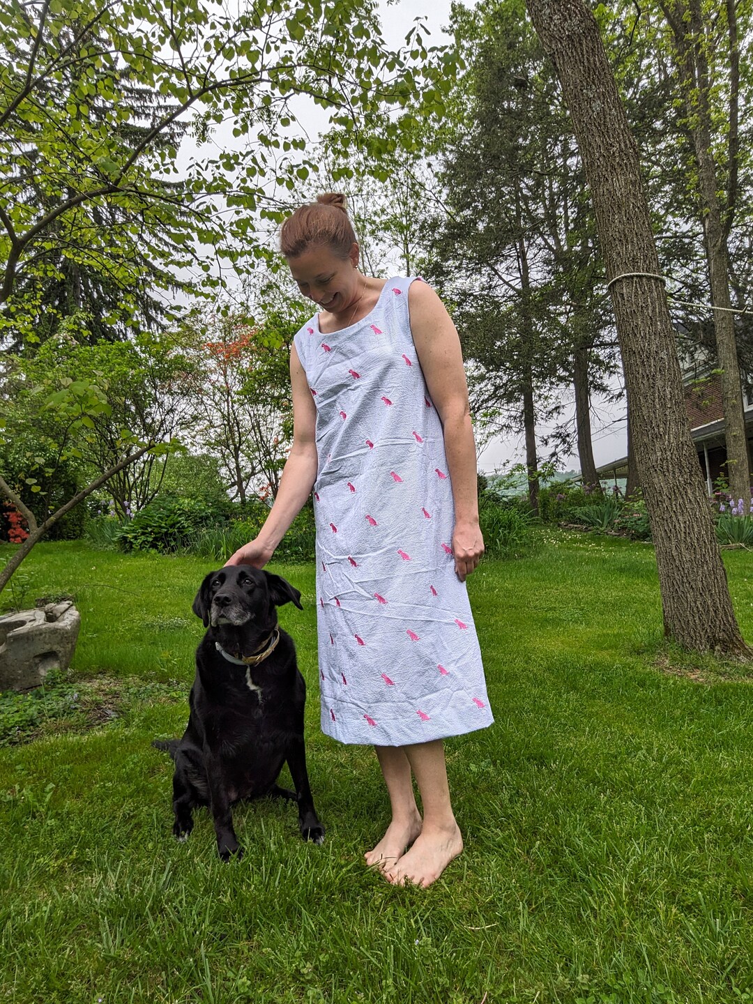 Blue and White Stripe Labrador Retriever Dog Patch Medium Large ...