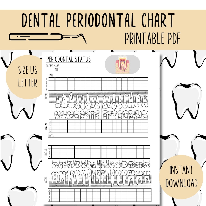 Periodontal Chart for Dentist Office - Etsy