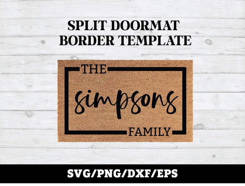 Split Doormat Border Template | SVG Cut Files | - Etsy