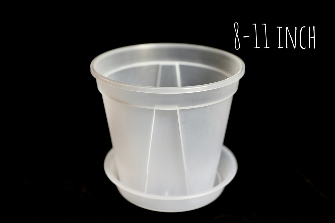 3pcs 8"- 11" Clear/translucent ~ Slit Pots / Plastic Planters ...