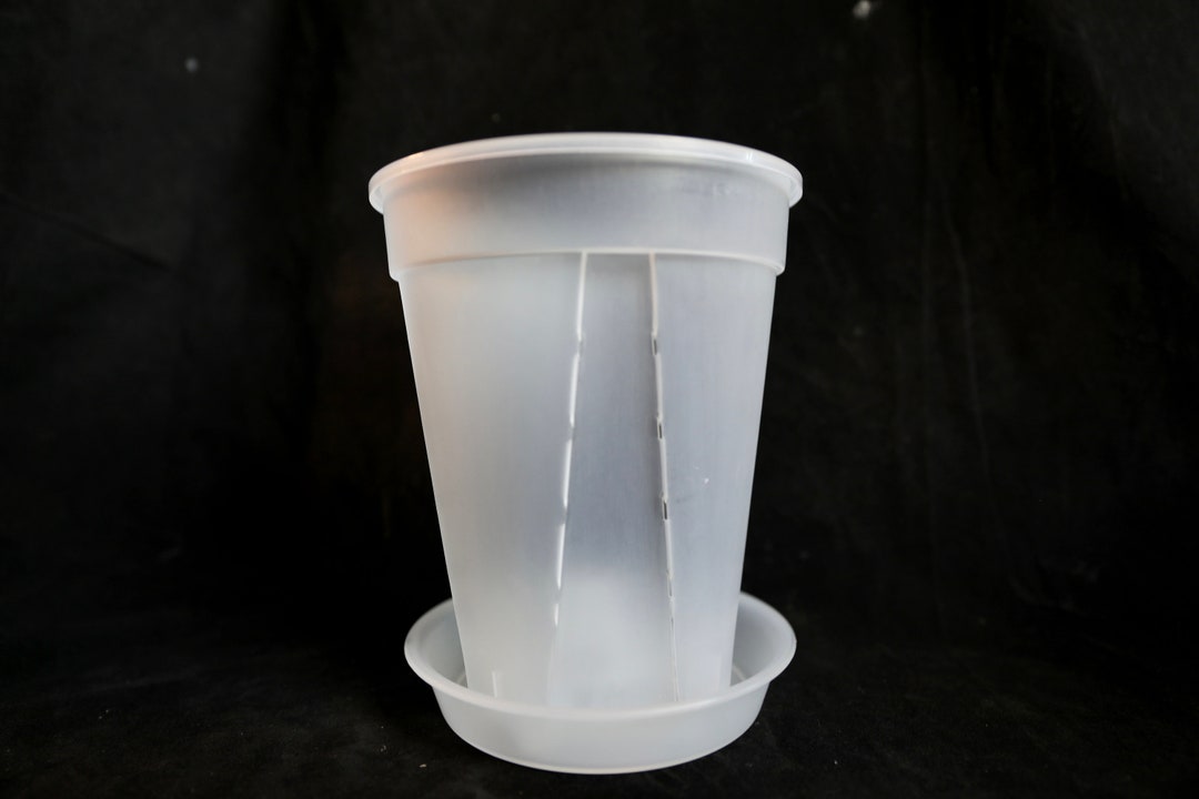 5pcs 6” New Clear/white Tall Slit Pots/plastic Planters/nursery Pot ...