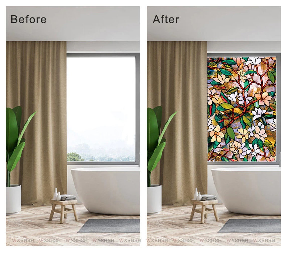 Modern Decorative Window Privacy Film Non Sticky Static Cling - Etsy