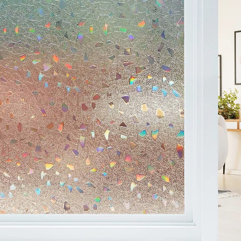 Rainbow Decorative Window Privacy Film Non Sticky Static - Etsy