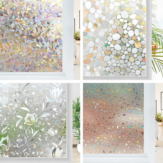 Rainbow Decorative Window Privacy Film Non Sticky Static - Etsy