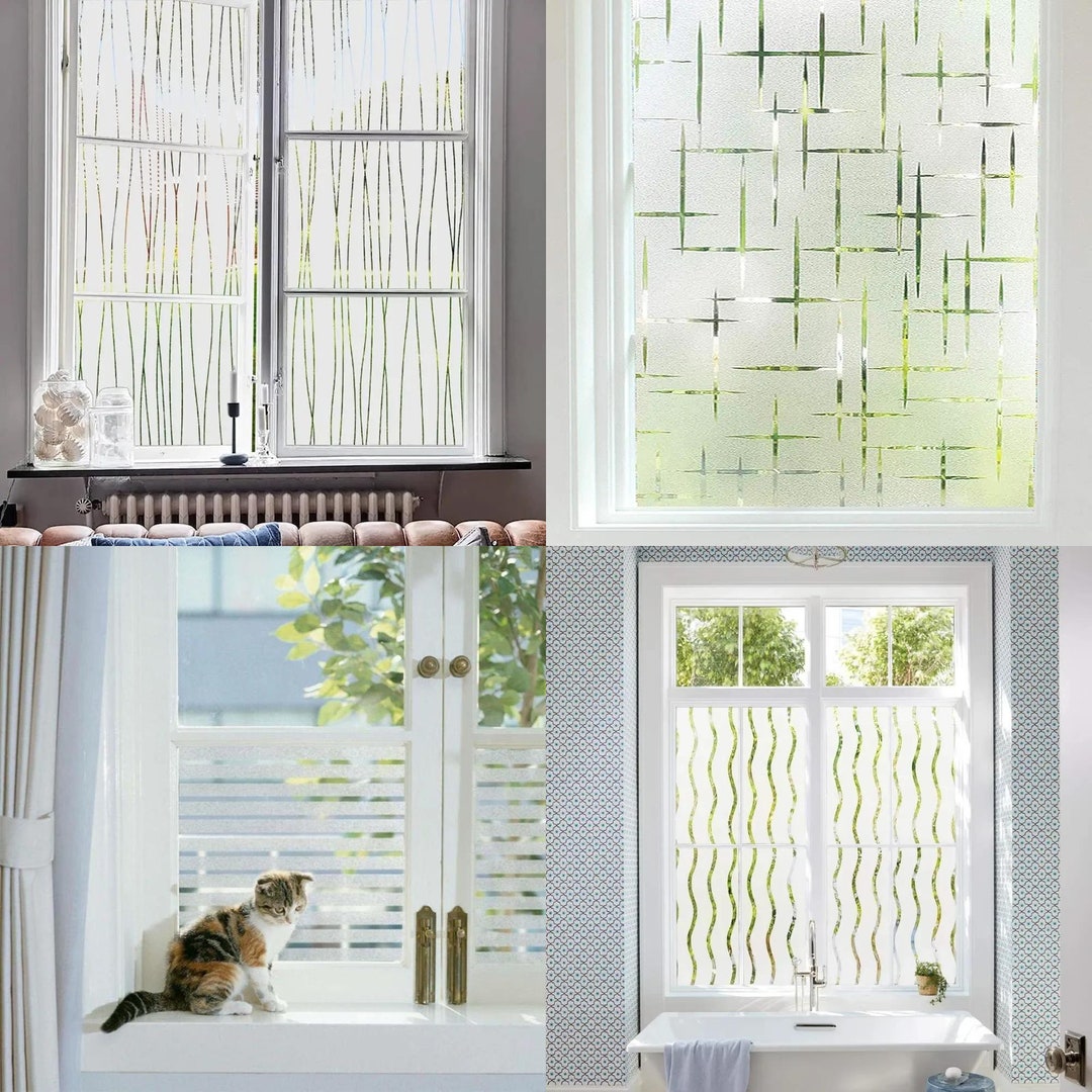 3D Glass Privacy Window Film, Decorative Frosted Window Vinyl for ...