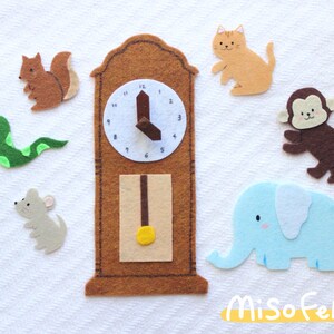 Hickory Dickory Dock Felt Set / Clock & Animals Flannel Board ...
