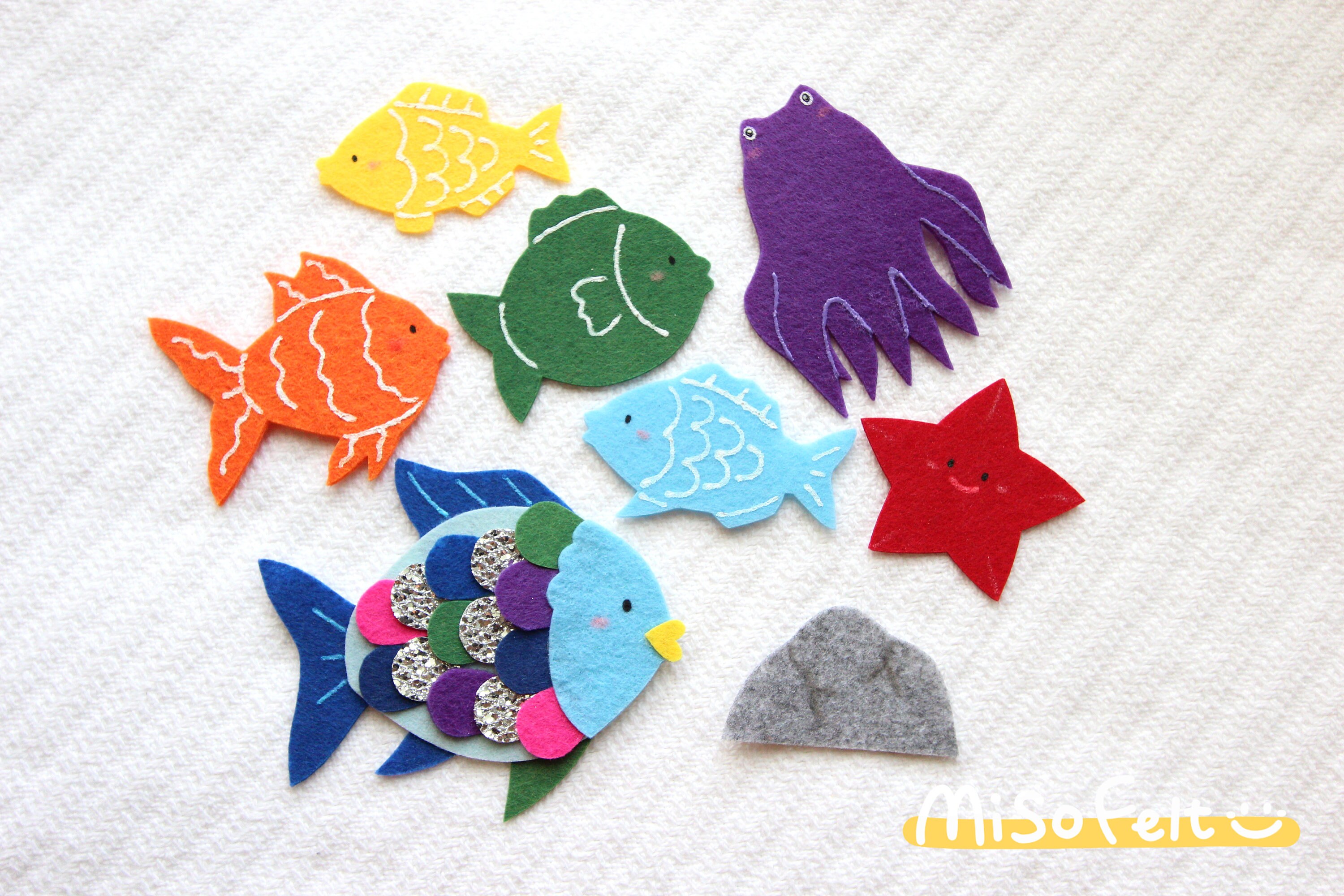 Rainbow Fish Felt Story / 'the Rainbow Fish' Story Flannel Board Set ...
