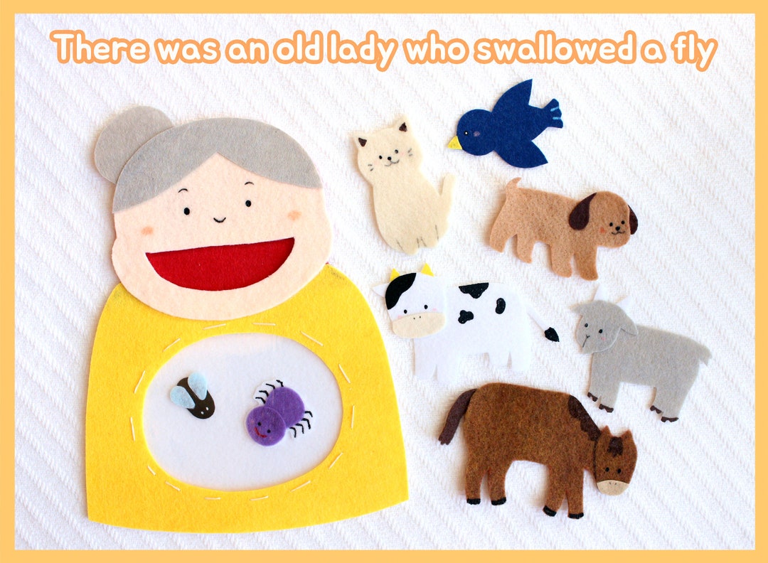 There Was an Old Lady Who Swallowed a Fly Felt Story Set / I Know an ...