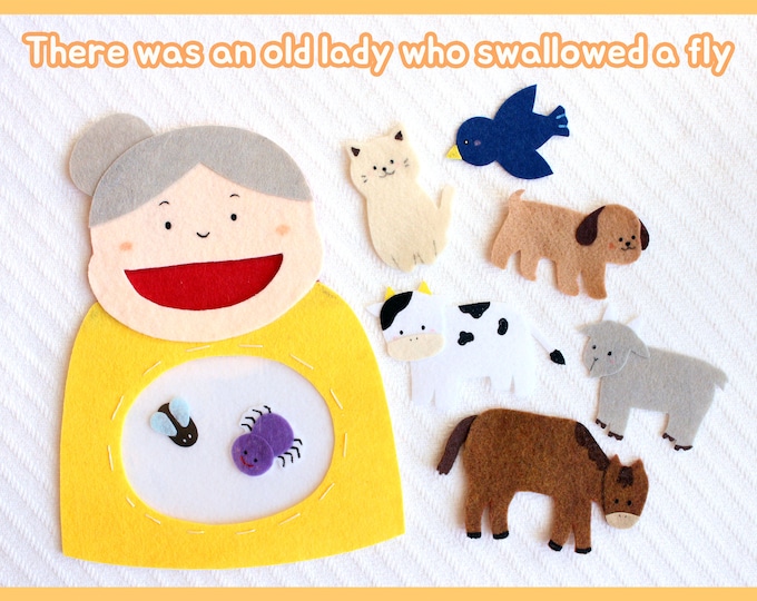 There Was an Old Lady Who Swallowed a Fly Felt Story Set / I Know an ...
