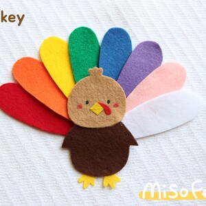 Turkey Wore a Red Feather Felt Story Set / Turkey & Color Feathers ...