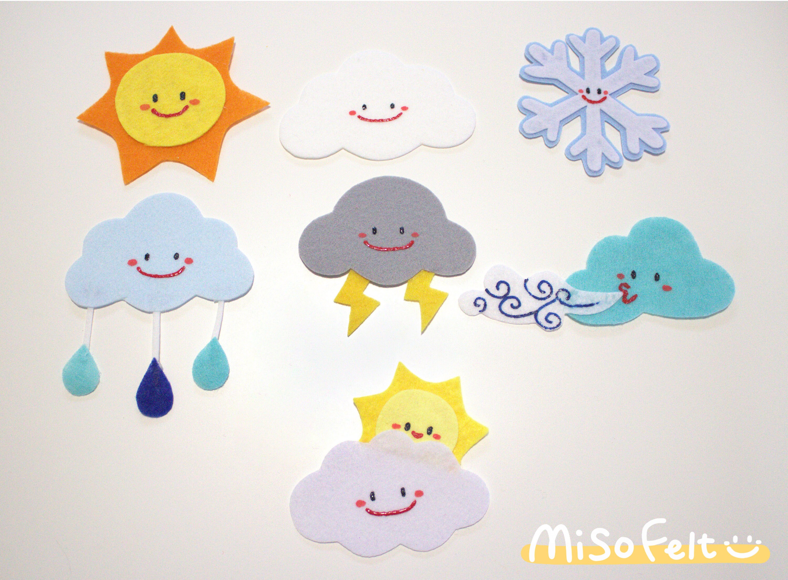 Weather Felt Set / Weather Theme Flannel Board Set / Preschool - Etsy