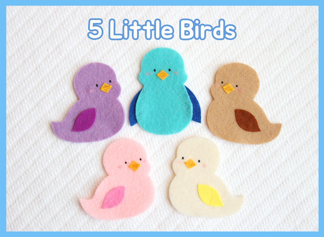 Five Little Birds Felt Set / Little Birds Flannel Board Set / Preschool ...