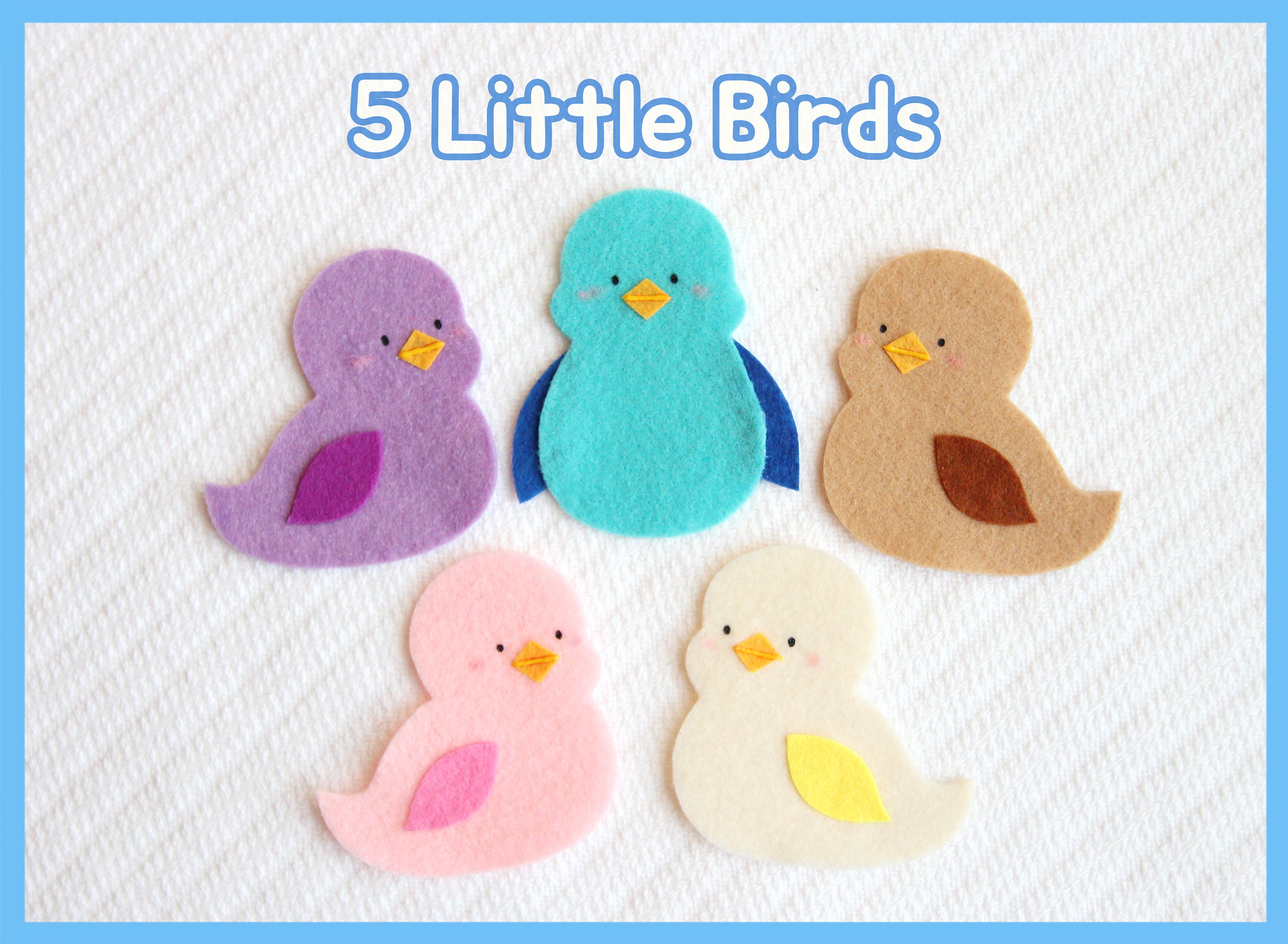 Five Little Birds Felt Set / Little Birds Flannel Board Set / Preschool ...