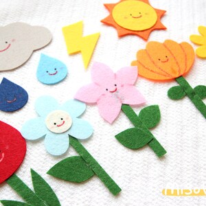 5 Little Flowers Felt Set / 5 Pretty Flowers Flannel Board / Flower ...