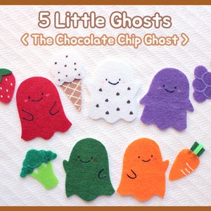 The Five Little Ghosts Felt Story / the Chocolate Chip Ghost Flannel ...