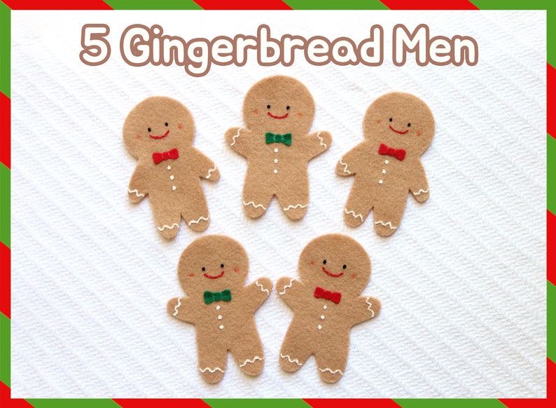 Five Gingerbread Men Felt Story / Christmas Gingerbread Men Flannel ...