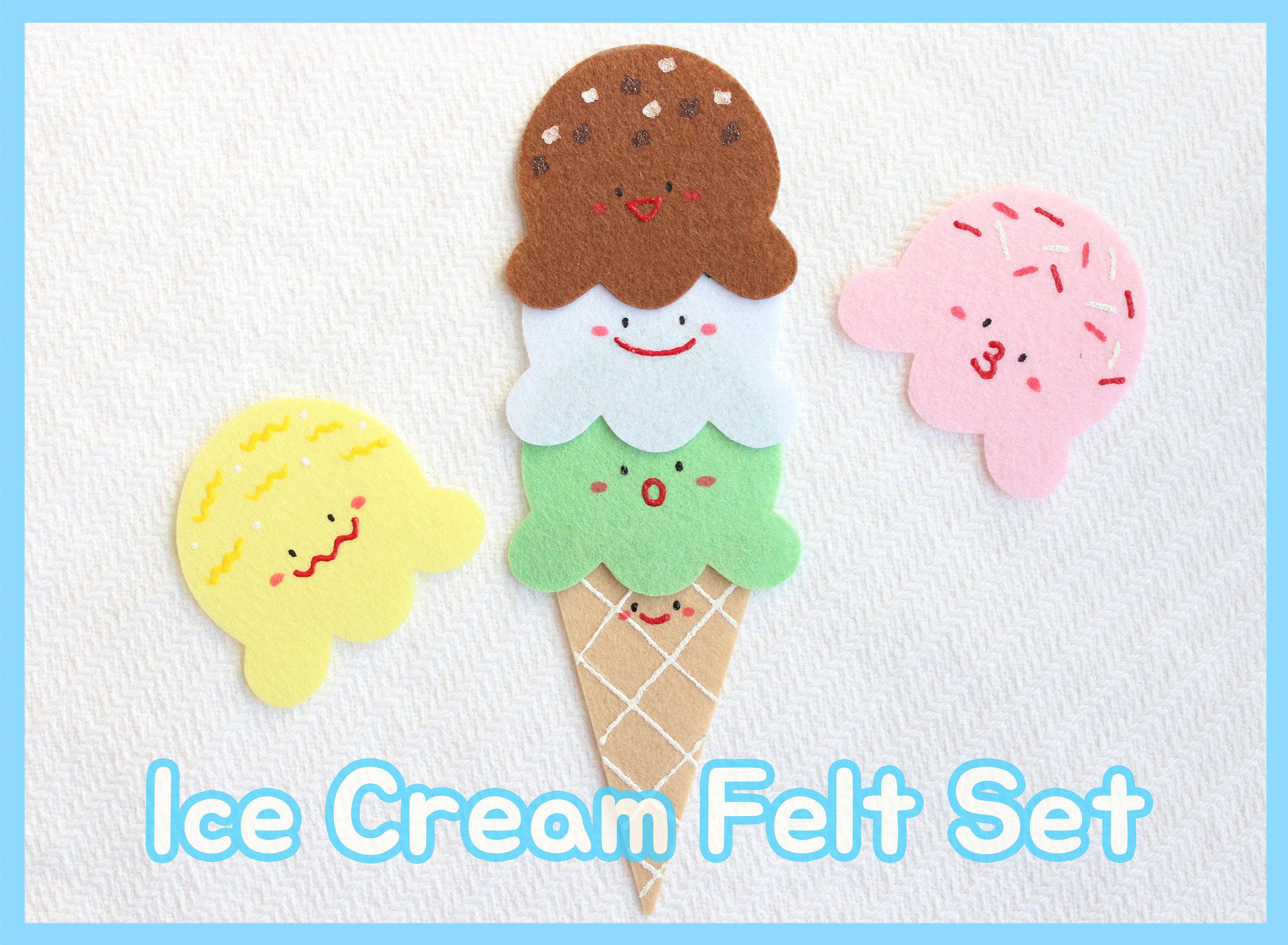Ice Cream Felt Set / Five Scoops of Ice Cream Flannel Board Set ...
