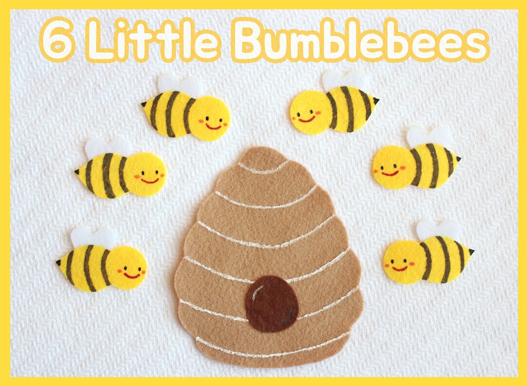 Six Little Bumblebees Felt Set / Bee Flannel Board Set / Spring ...