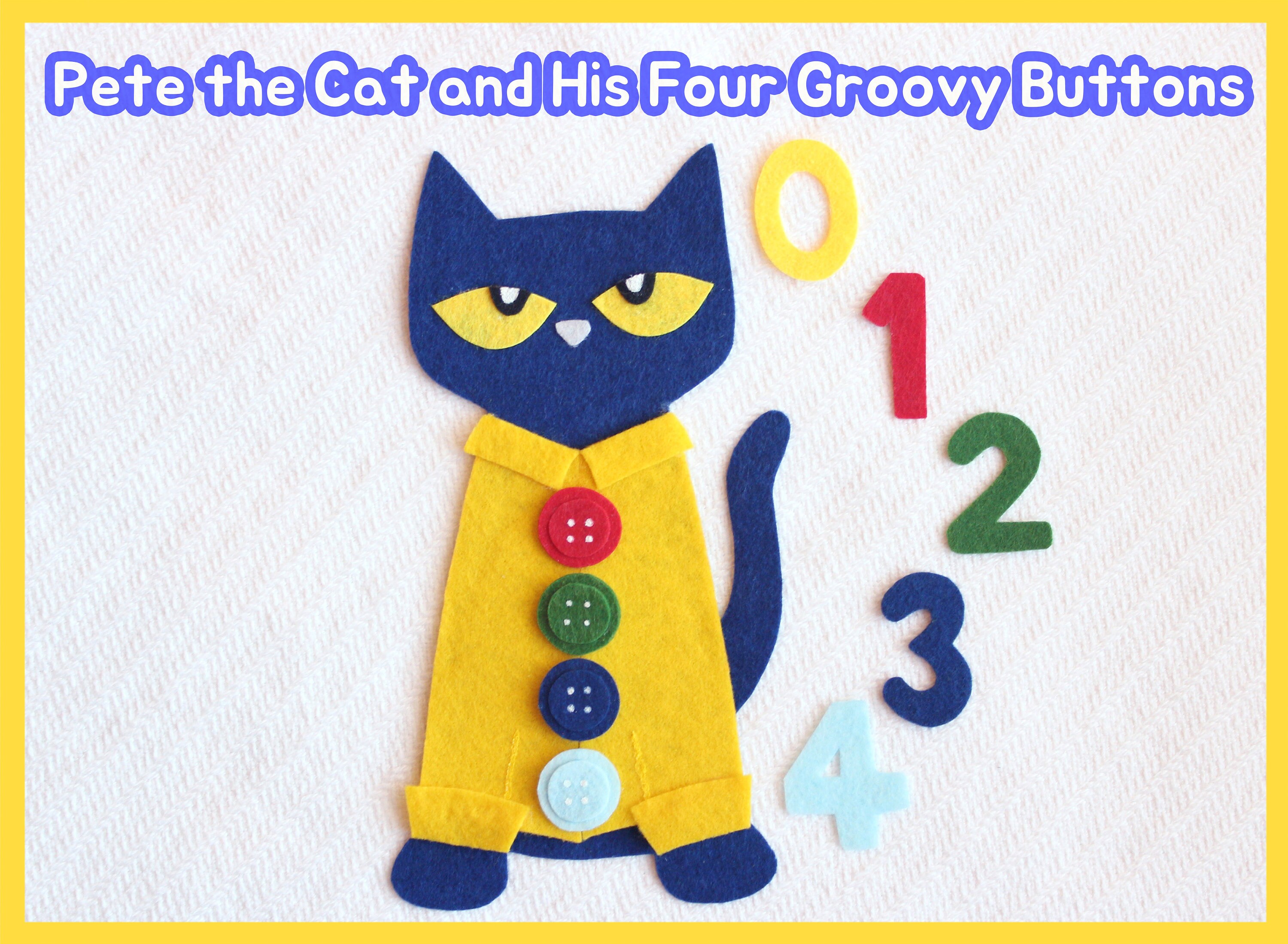 Pete The Cat And His Four Groovy Buttons Felt Story Set Pete Etsy 