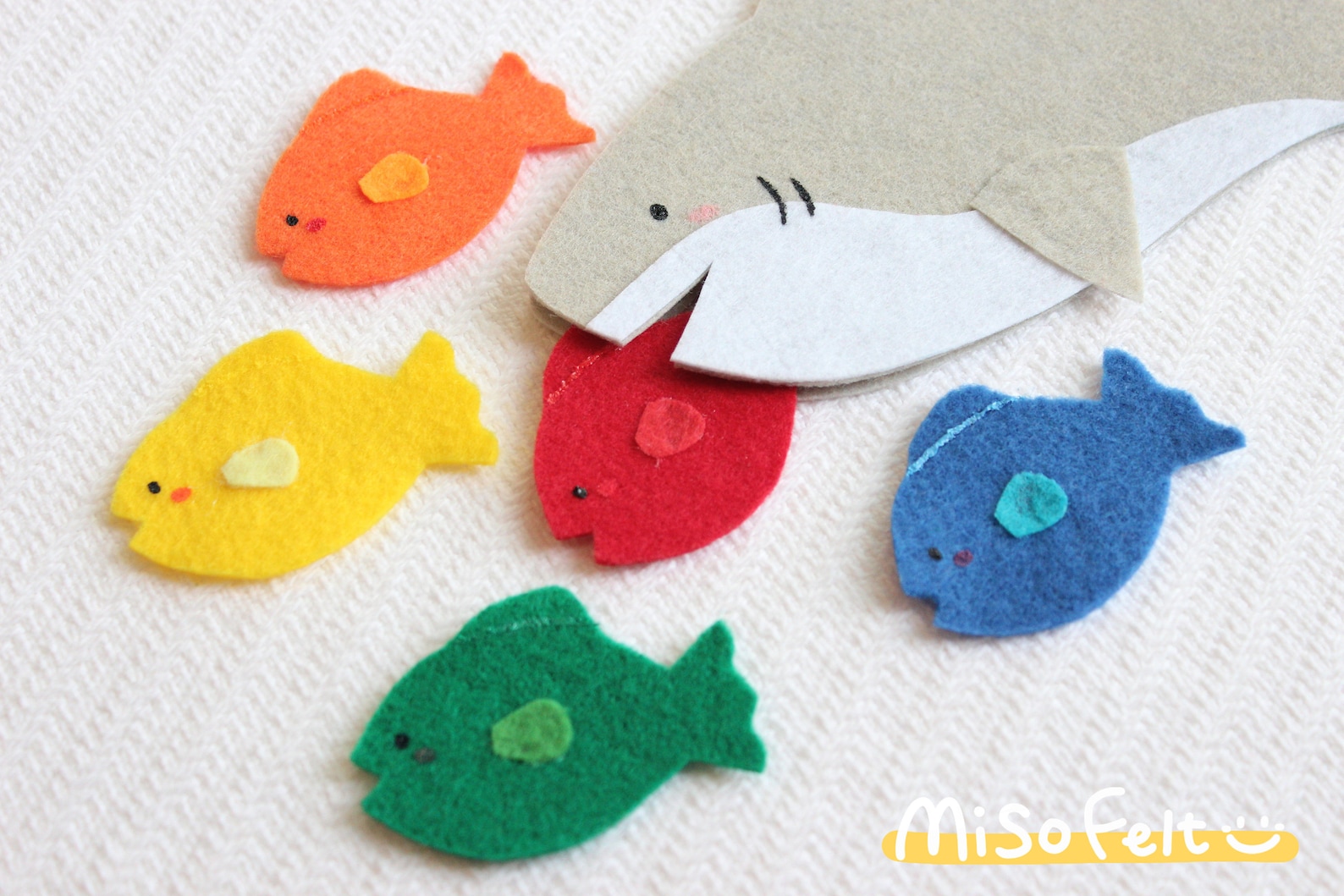 Five Little Fish Felt Story Set / 5 Little Fish Teasing Mr Shark ...