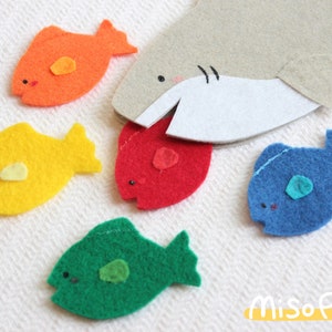 Five Little Fish Felt Story Set / 5 Little Fish Teasing Mr Shark ...