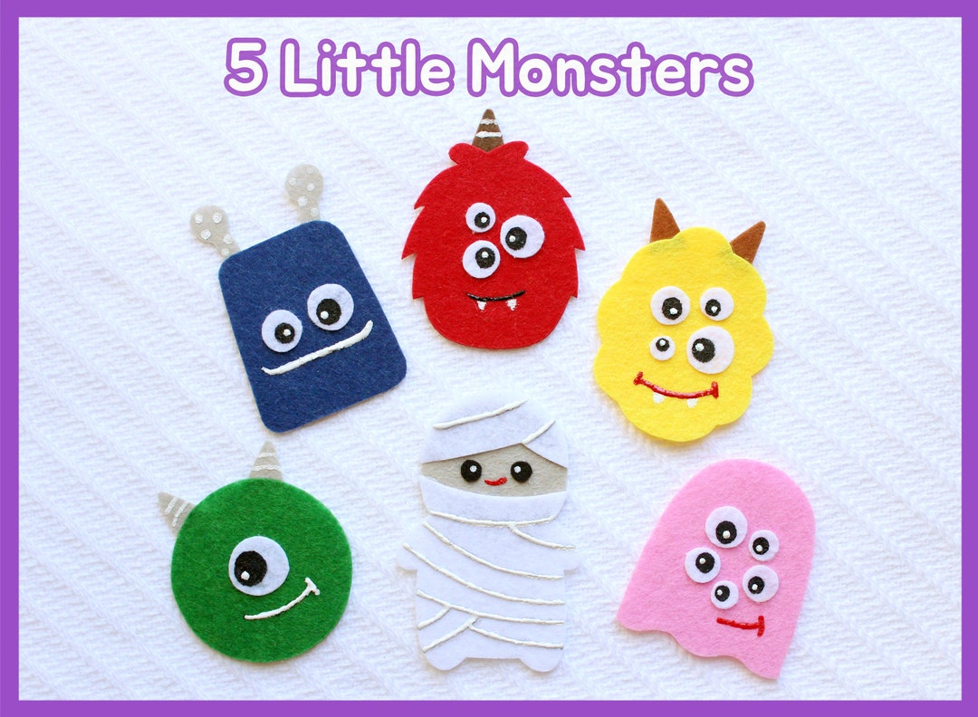 Five Little Monsters Felt Story / 5 Little Monsters Jumping on - Etsy
