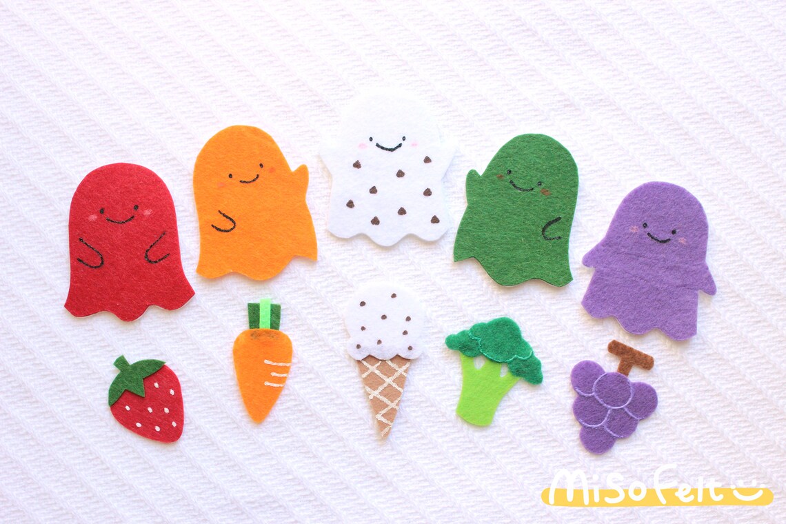 The Five Little Ghosts Felt Story / the Chocolate Chip Ghost - Etsy