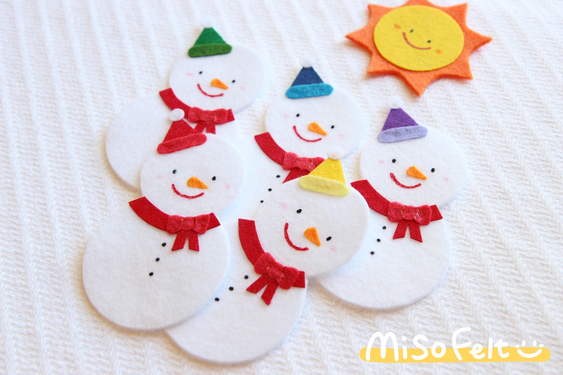 Five Little Snowmen Felt Story / Snowmen Flannel Board Set / Winter ...