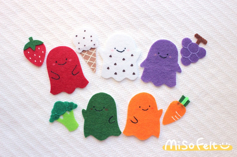 The Five Little Ghosts Felt Story / the Chocolate Chip Ghost - Etsy