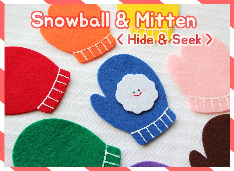 Snowball and Mitten Hide and Seek Felt Set / Snowball Activity & Game ...