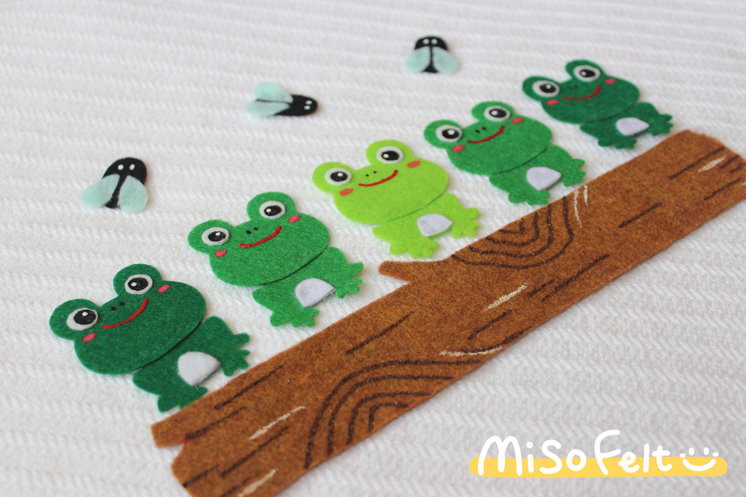 Five Little Speckled Frogs Felt Set / Little Little Frogs Flannel Board ...