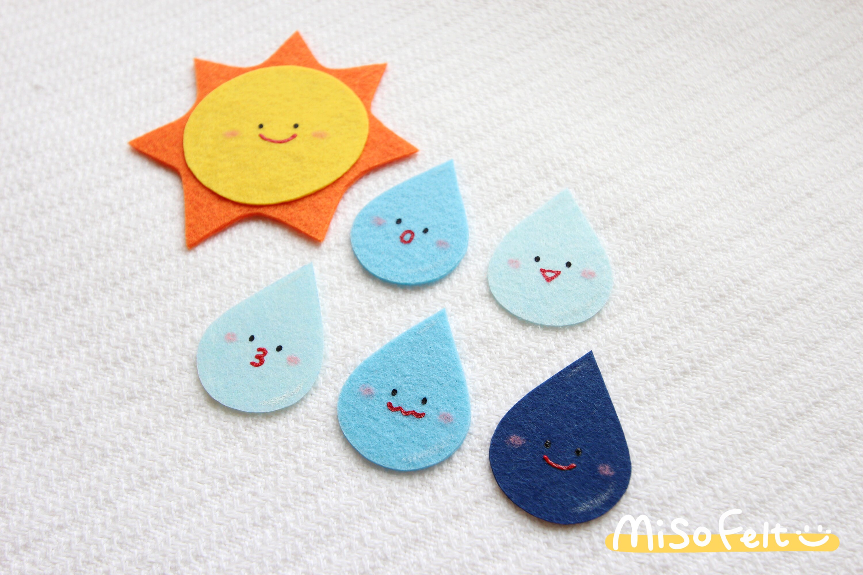 5 Little Raindrops Felt Set / Weather Theme Flannel Board Set / Spring ...