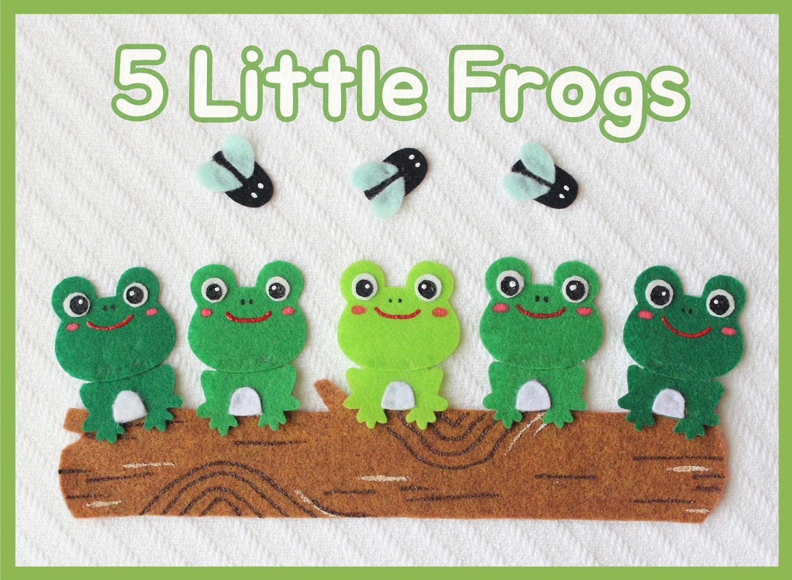 Five Little Speckled Frogs Felt Set / Little Little Frogs Flannel Board ...