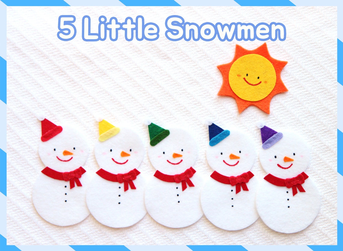 Five Little Snowmen Felt Story / Snowmen Flannel Board Set / Winter ...