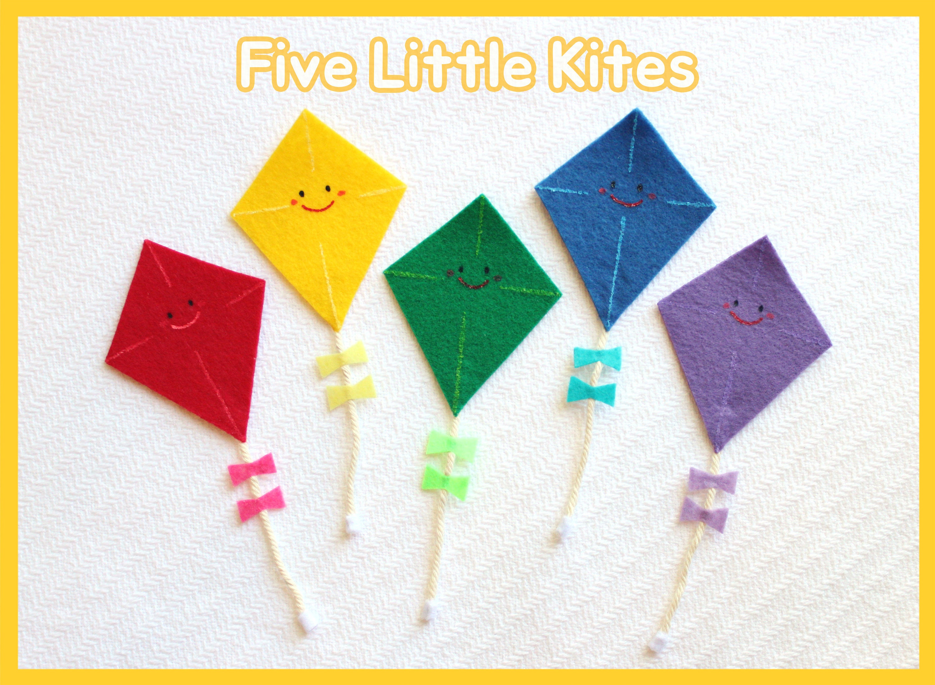Five Little Kites Felt Set / Weather Theme Flannel Board Set / Wind ...