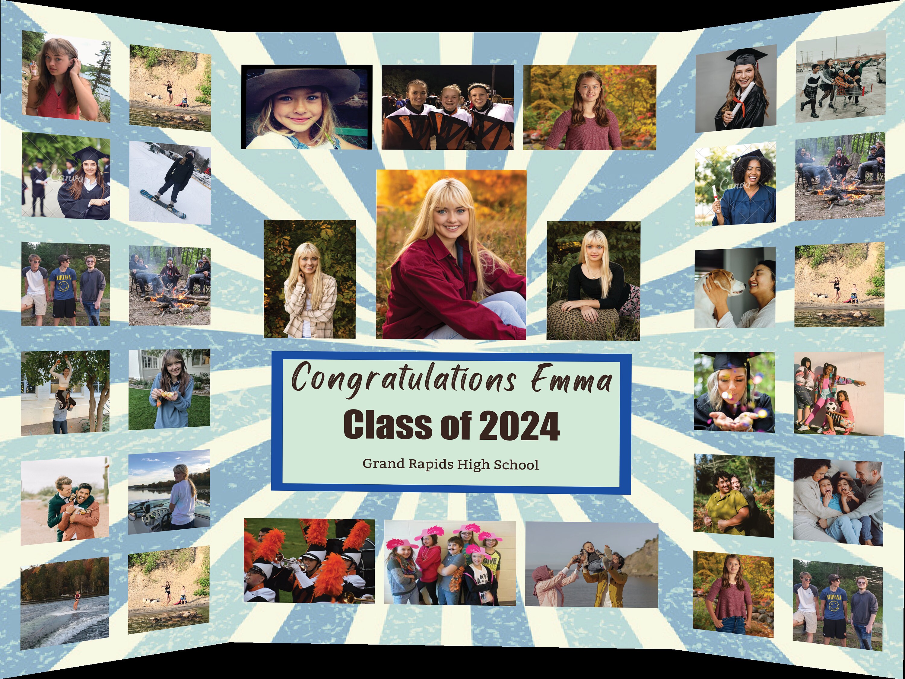Custom Graduation Photo Board, Class of 2025, Printed & Shipped FAST ...