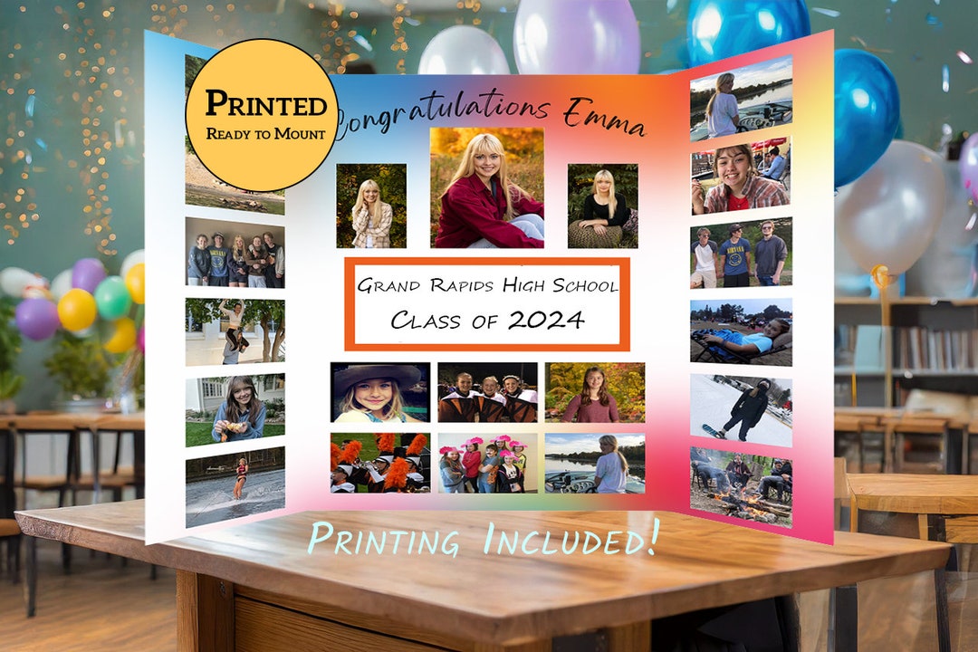 Custom Graduation Photo Board, Class of 2024, Printed & Shipped FAST ...