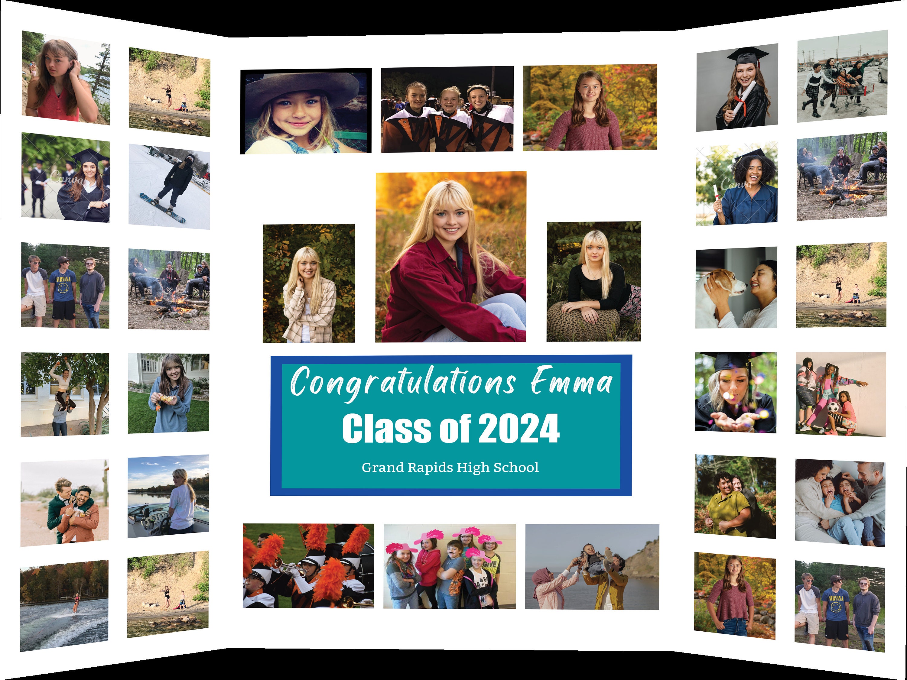 Custom Graduation Photo Board, Class of 2025, Printed & Shipped FAST ...
