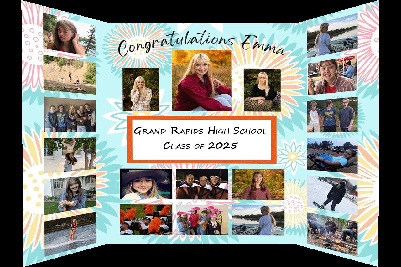 Custom Graduation Photo Board, Printed Tri-fold Poster - Etsy