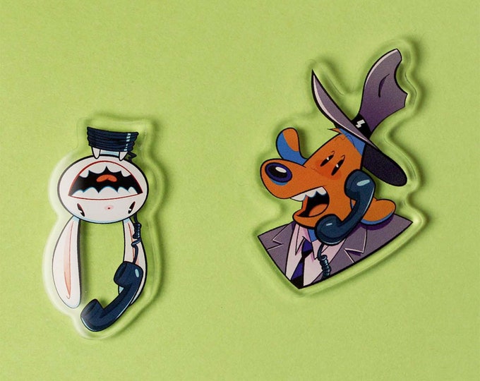 Sam and Max Telephone Acrylic Pin Set - Etsy