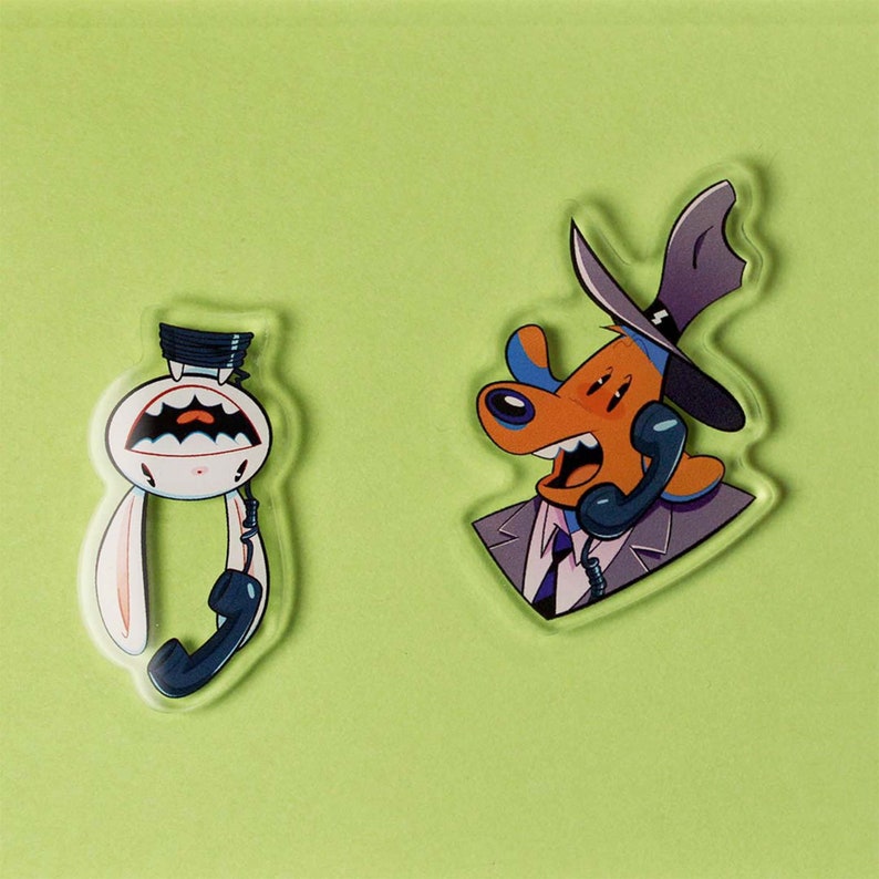 Sam and Max Telephone Acrylic Pin Set - Etsy