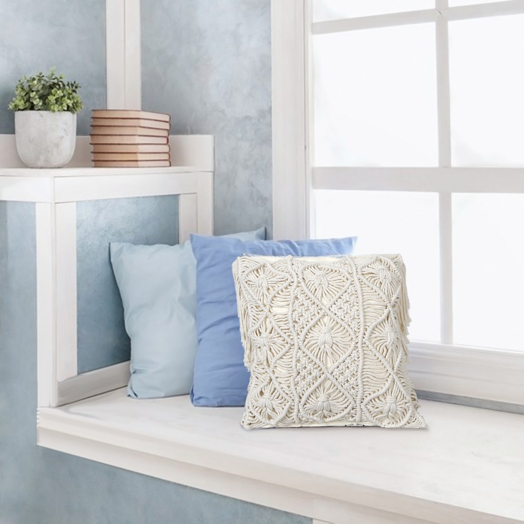 Woven Boho Cushion Throw Pillow Covers Macrame Pillowcase for - Etsy