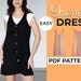 Shift Dress Sewing Pattern | Modest Button Dress | Easy Beginner ...