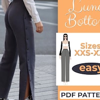 Parachute Cargo Pants Sewing Pattern, XXS - XXL, High Waisted Flowy ...